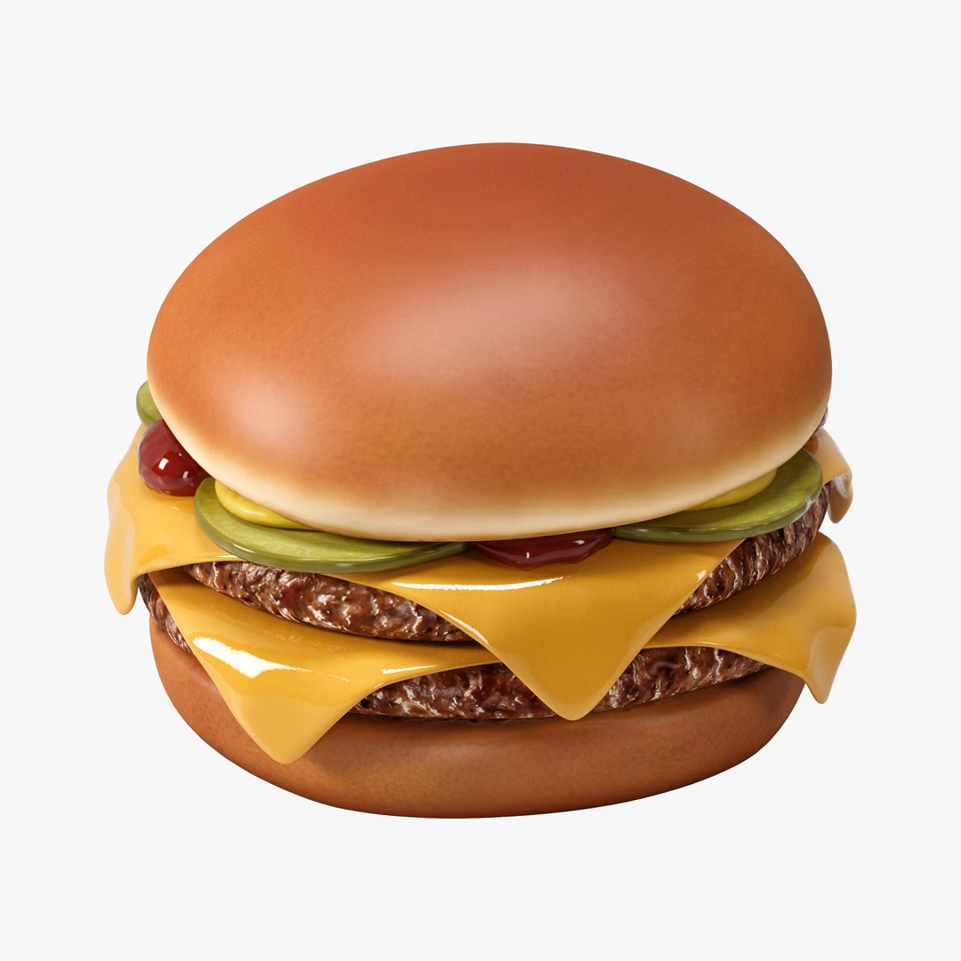 3D Model Double Cheeseburger - TurboSquid 2350041