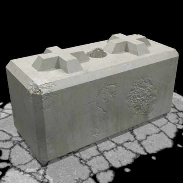 barrier block 3d max