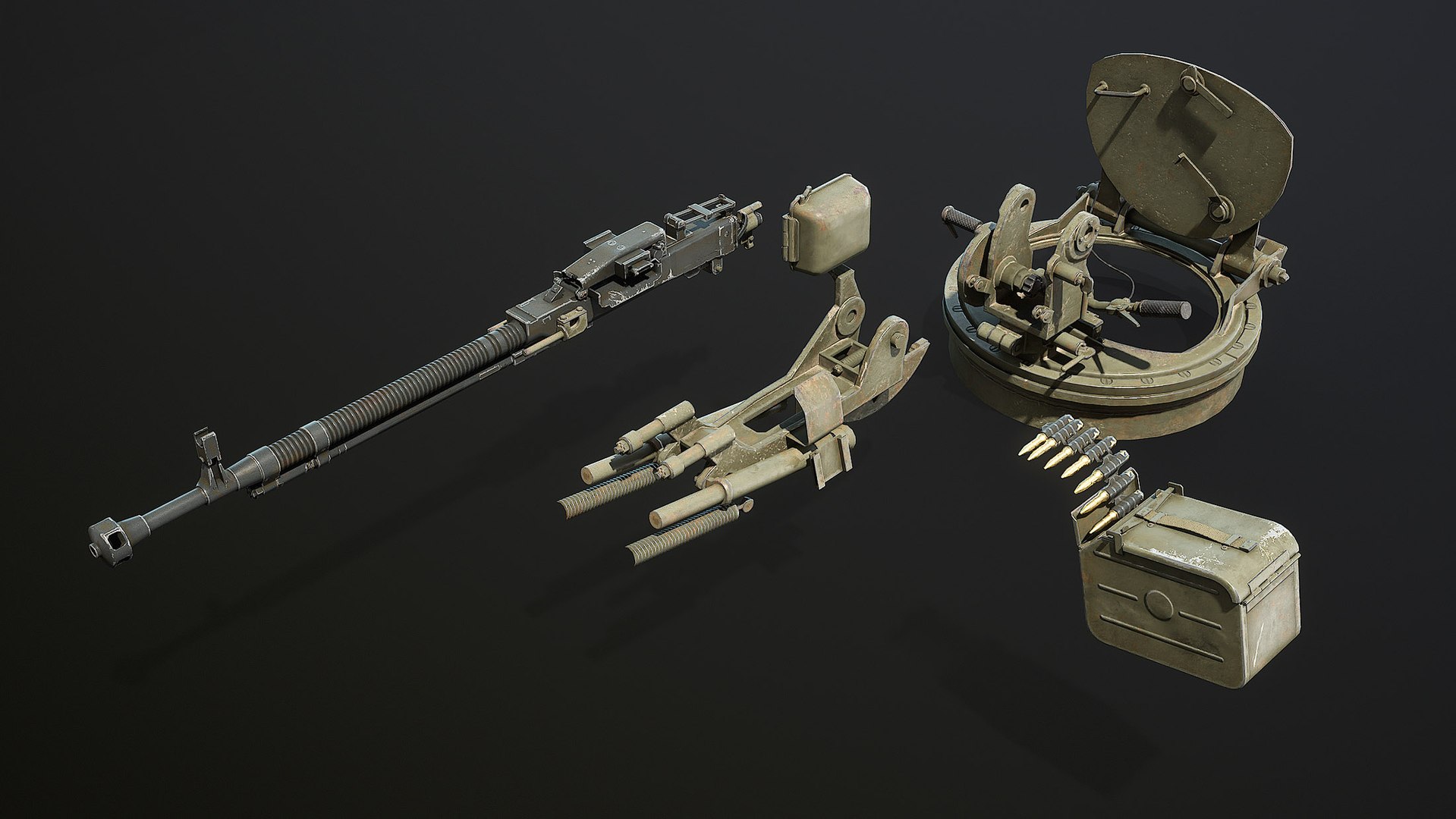 3D Model DShK Machine Gun Turret For ASU-85 - TurboSquid 2301917
