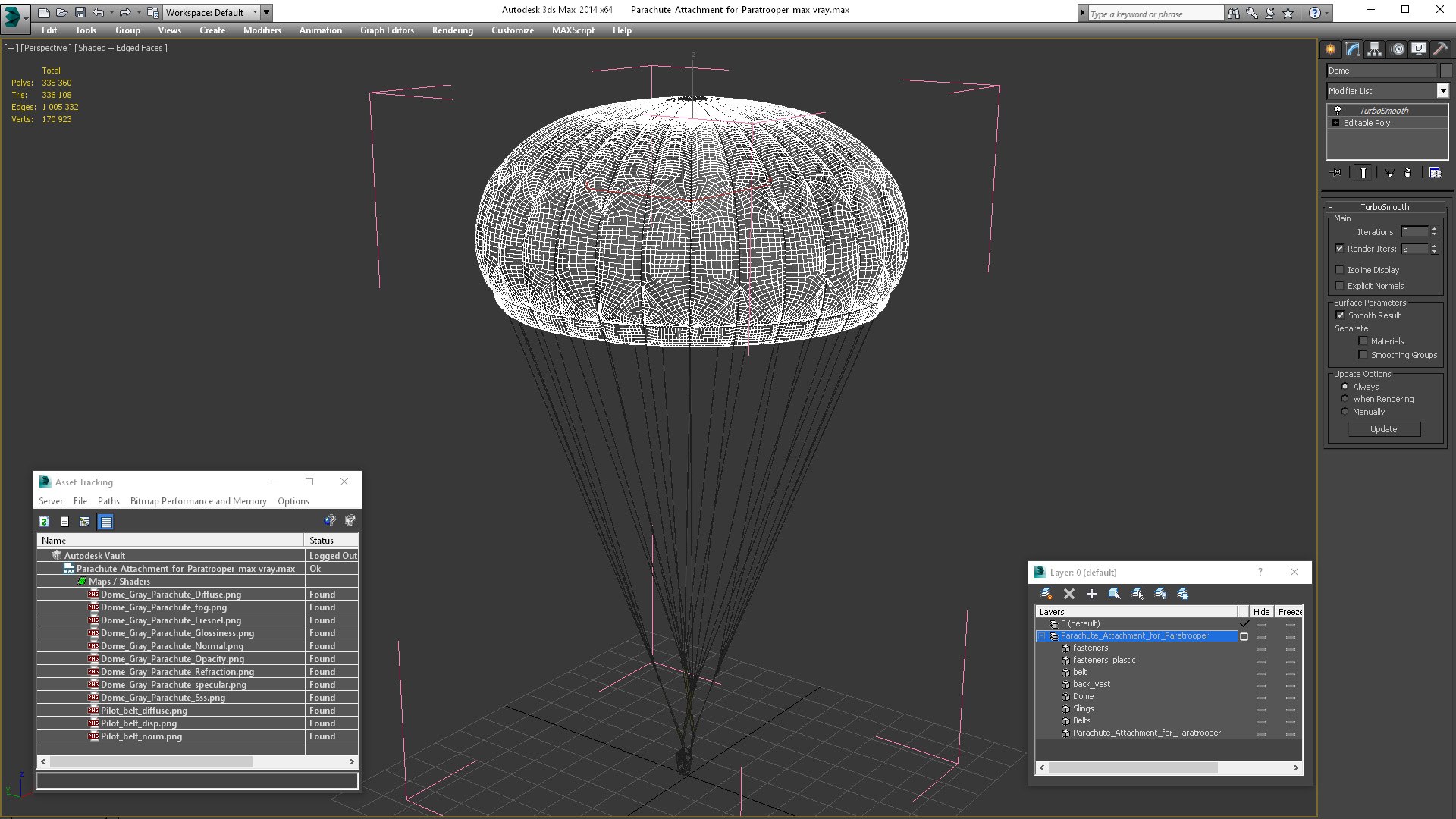 3D Parachute Attachment For Paratrooper Model - TurboSquid 2236430