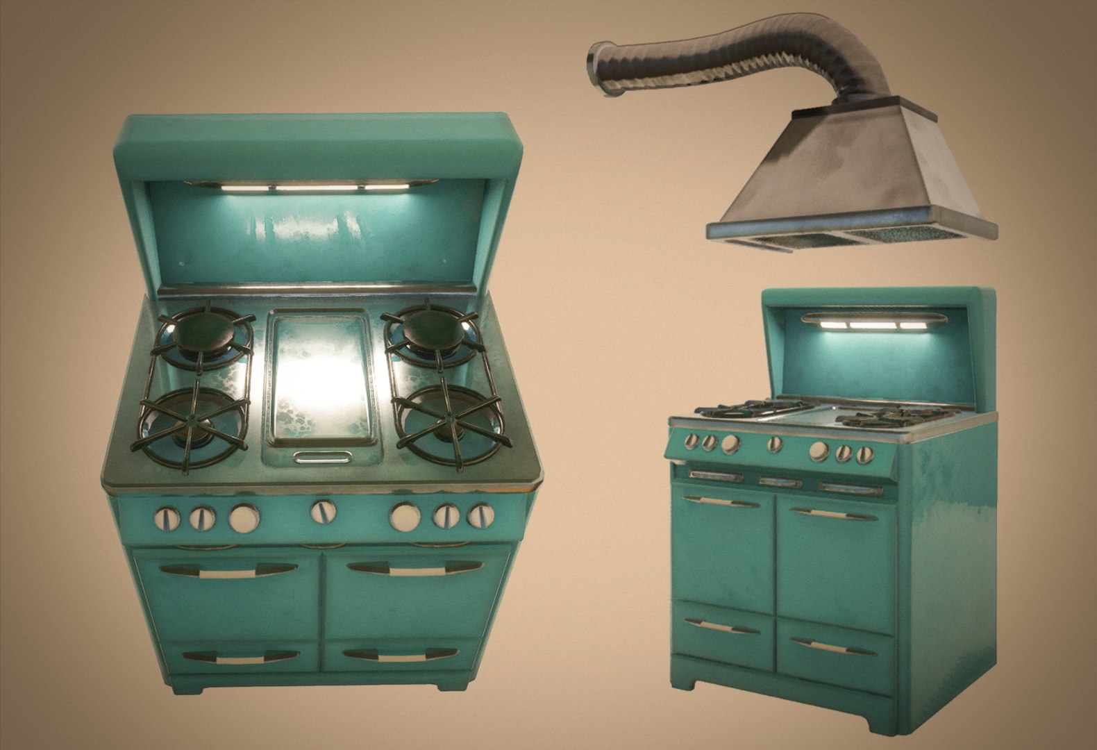 Retro Stove Fan 3D - TurboSquid 1435168
