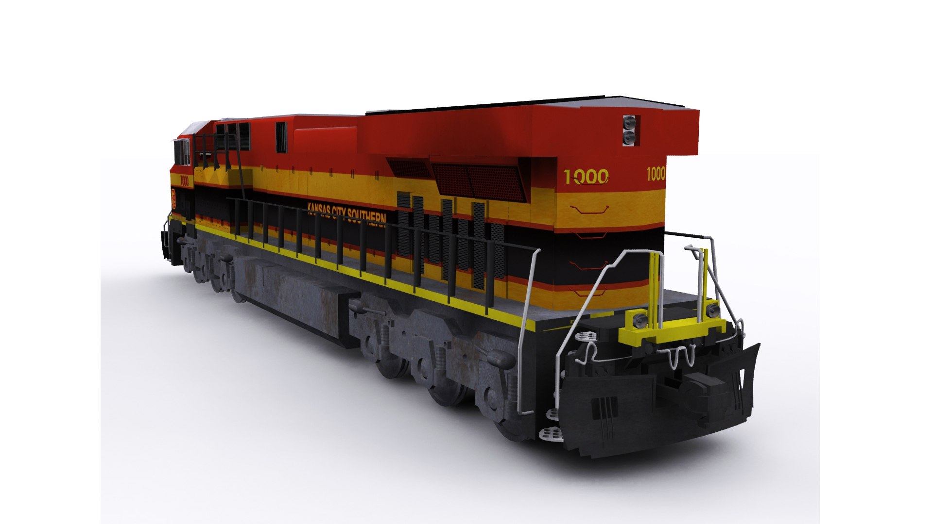 3D GE Locomotive KCS With Cargo Carriages - TurboSquid 1850633