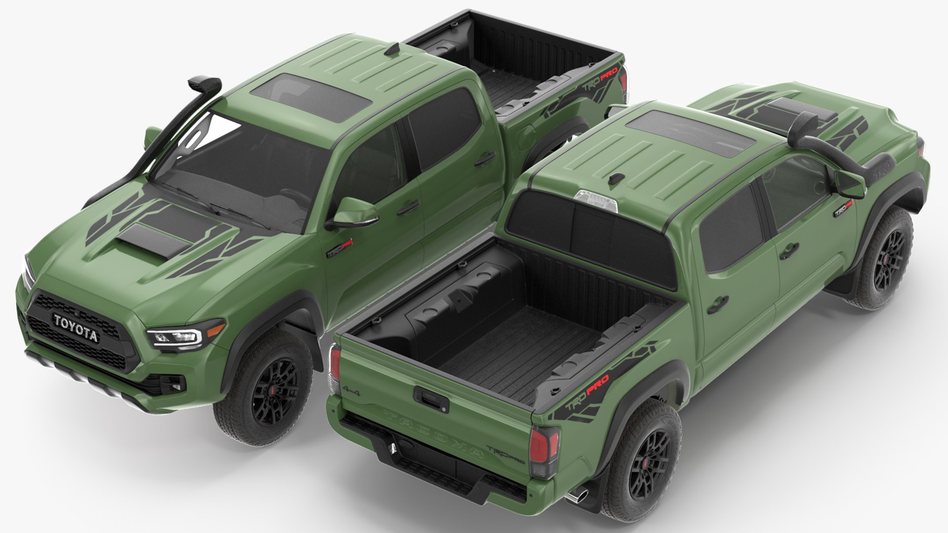 Toyota Tacoma TRD Pro Army Green 2021 Simple Interior 3D - TurboSquid ...