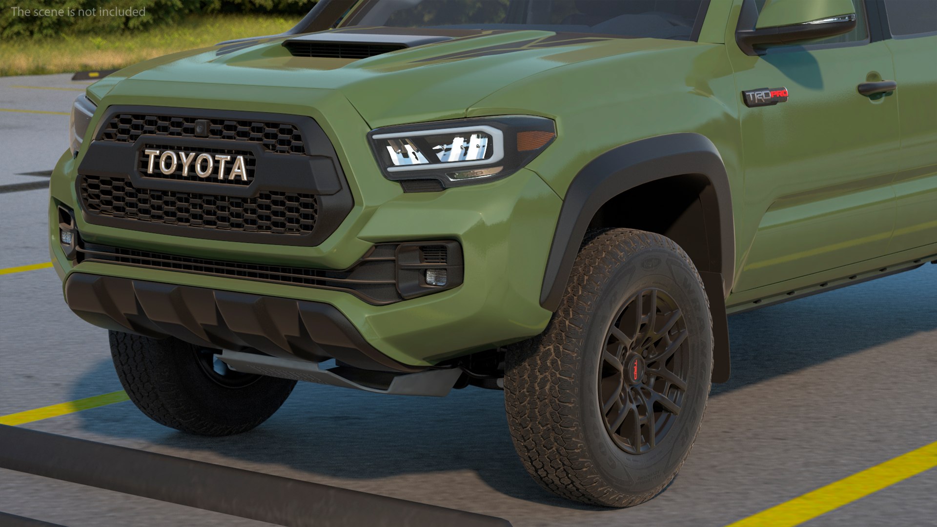 Toyota Tacoma TRD Pro Army Green 2021 Simple Interior 3D - TurboSquid ...