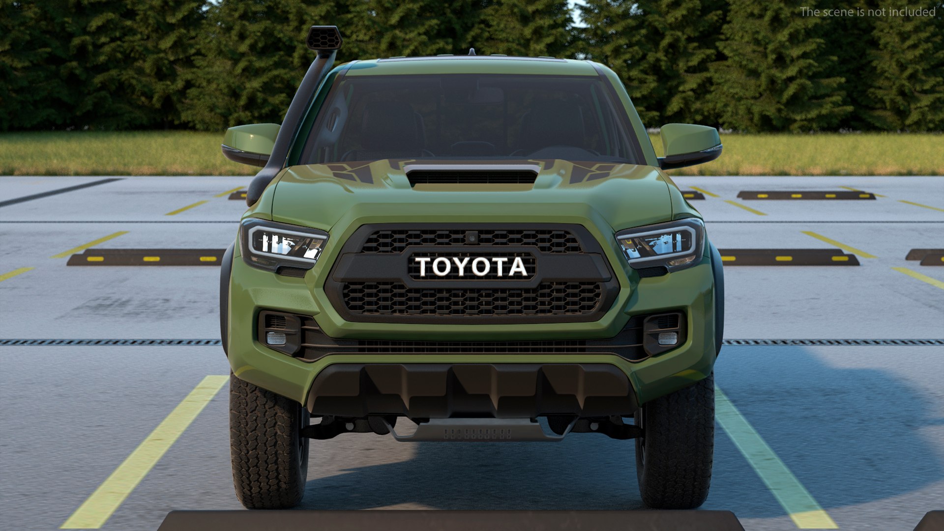 Toyota Tacoma TRD Pro Army Green 2021 Simple Interior 3D - TurboSquid ...