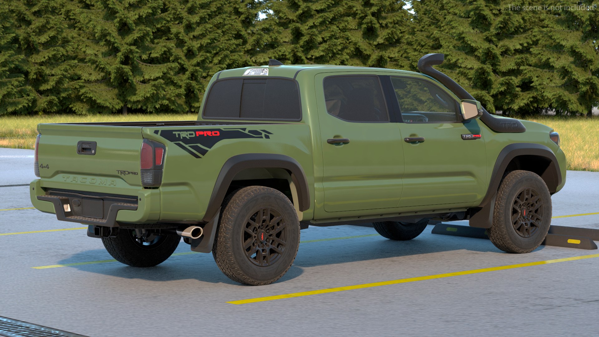 Toyota Tacoma TRD Pro Army Green 2021 Simple Interior 3D - TurboSquid ...