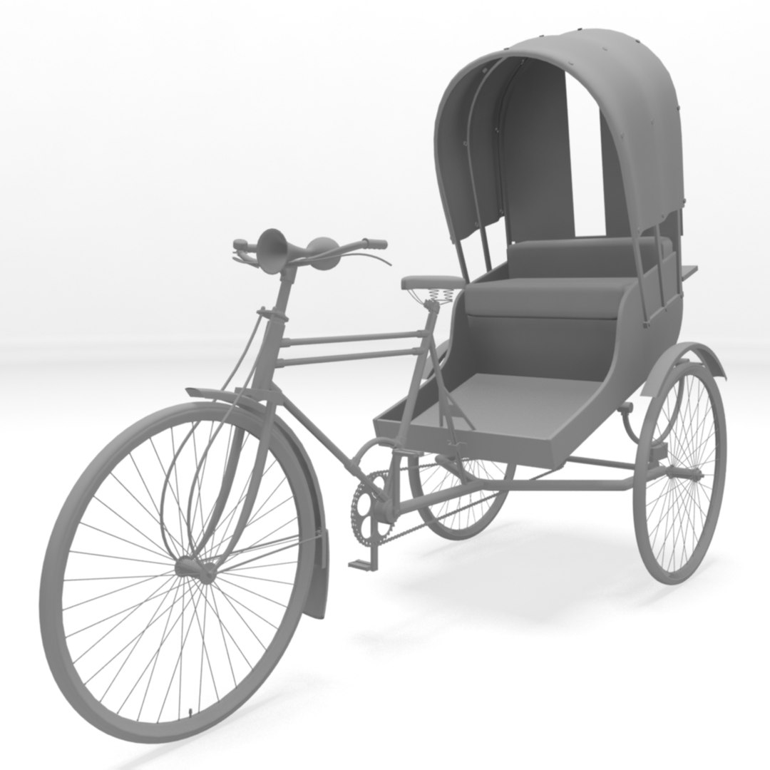 3d model cycle rickshaw