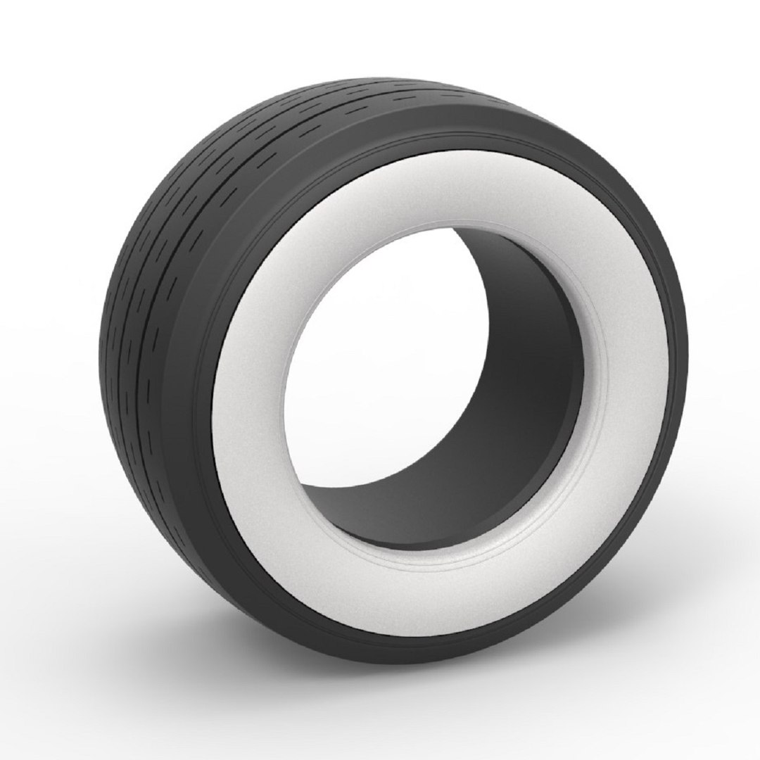 3D Diecast Whitewall race tire Scale 1 to 25 - TurboSquid 2081849