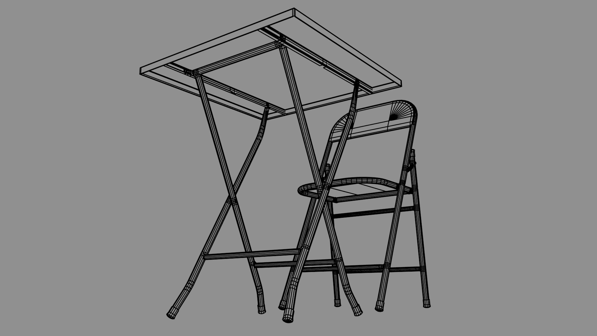 Folding Chair And Table 3D Model - TurboSquid 1859636