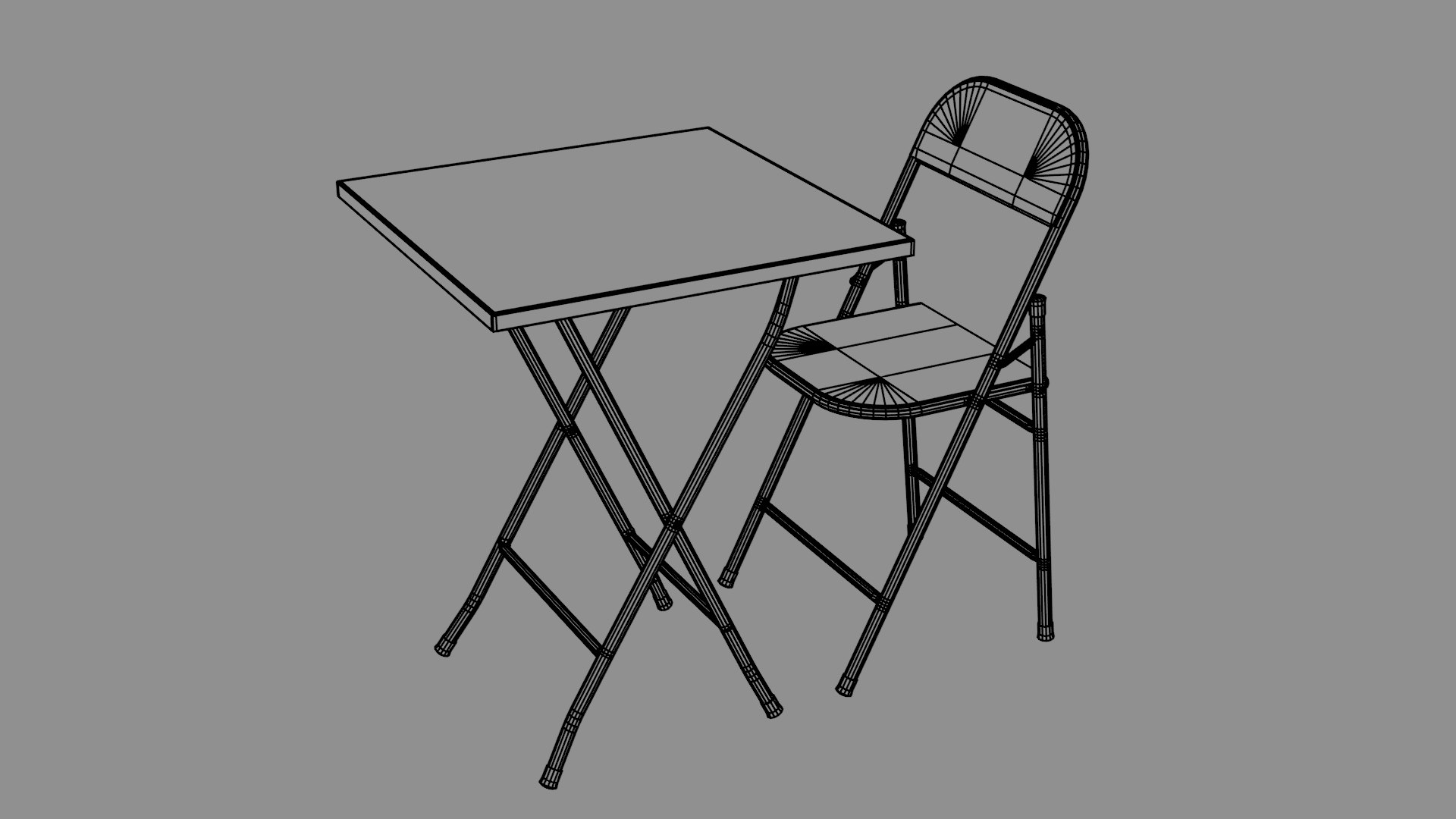 Folding Chair And Table 3D Model - TurboSquid 1859636