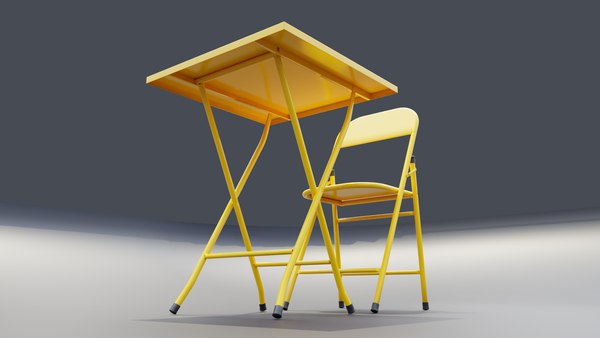 Folding Chair and Table 3D model - TurboSquid 1859636
