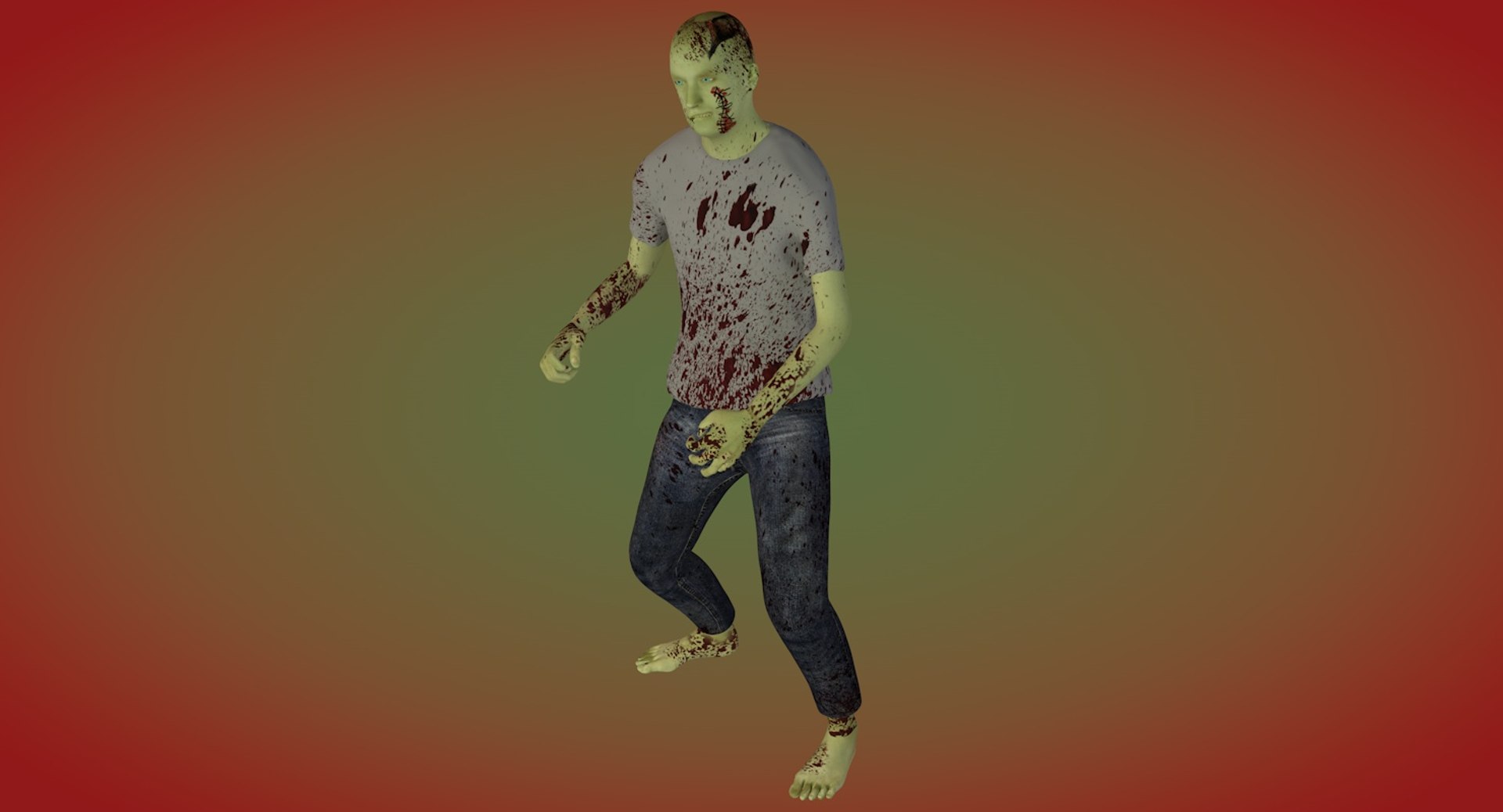 Zombie Rigged 3d Model