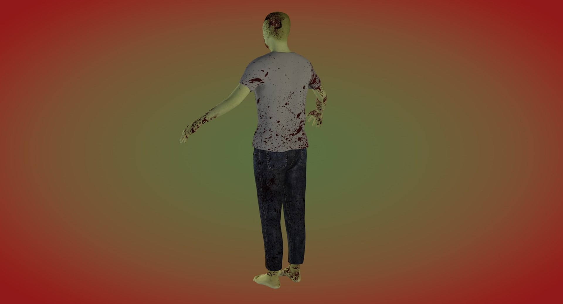 Zombie Rigged 3d Model