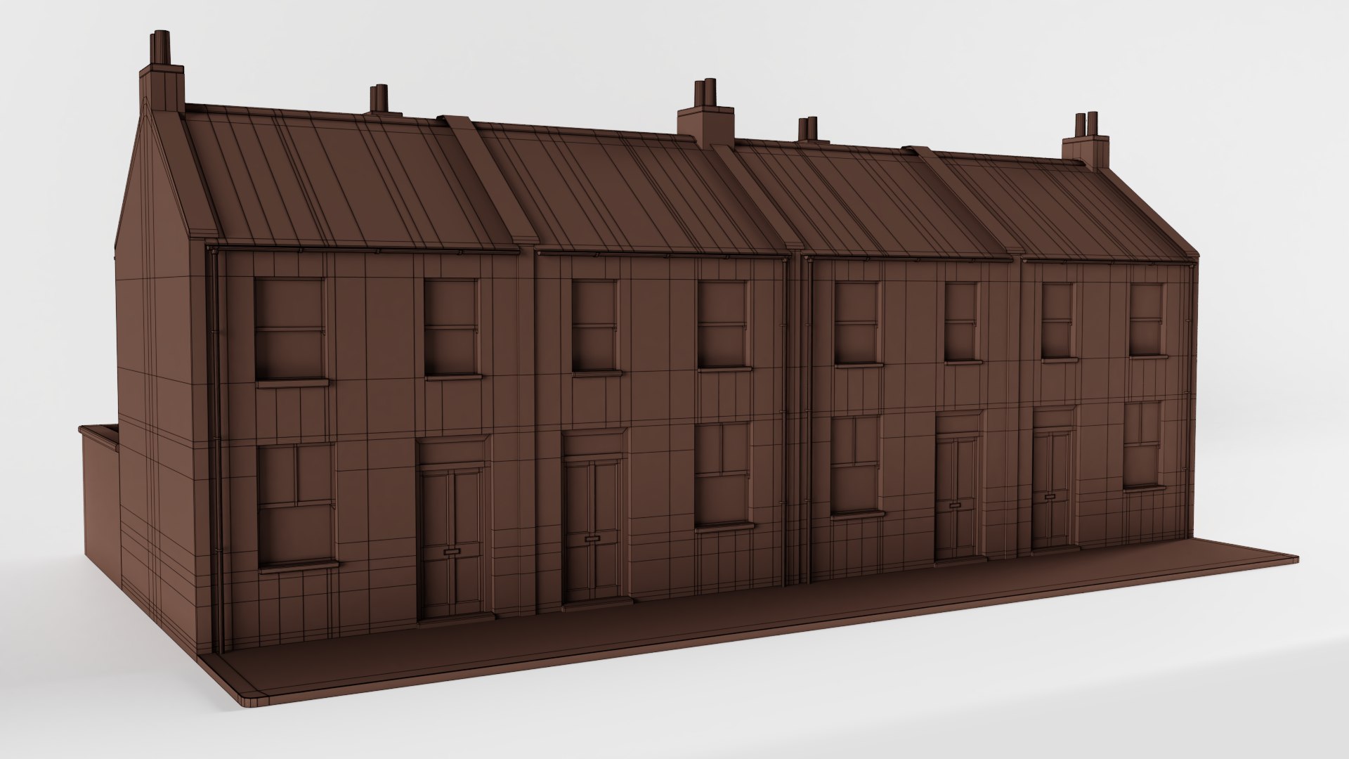 Row Of Victorian Houses Model - TurboSquid 2041101