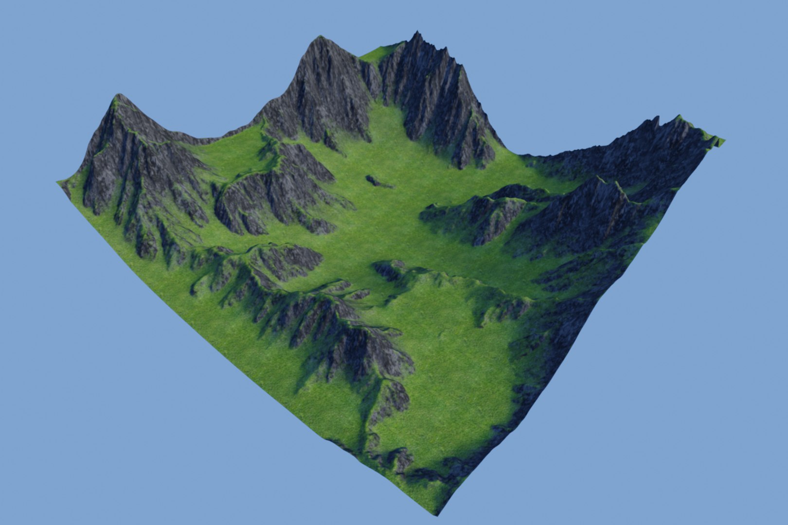 Mountain Valley Terrain 3D Model - TurboSquid 1614816