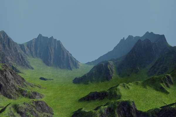 Mountain valley terrain 3D model - TurboSquid 1614816