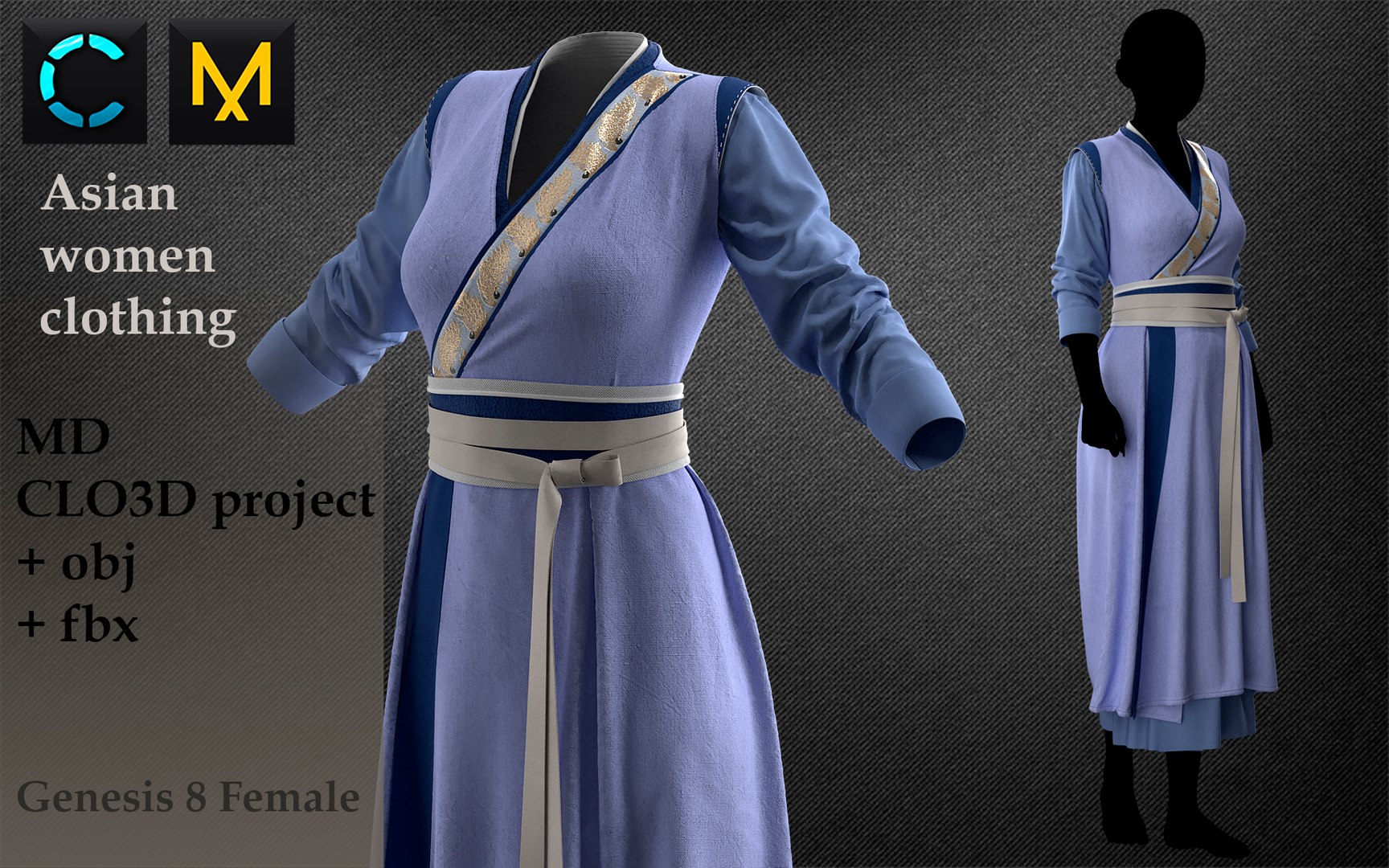 Asian Women Clothing Modelo 3D - TurboSquid 1949203