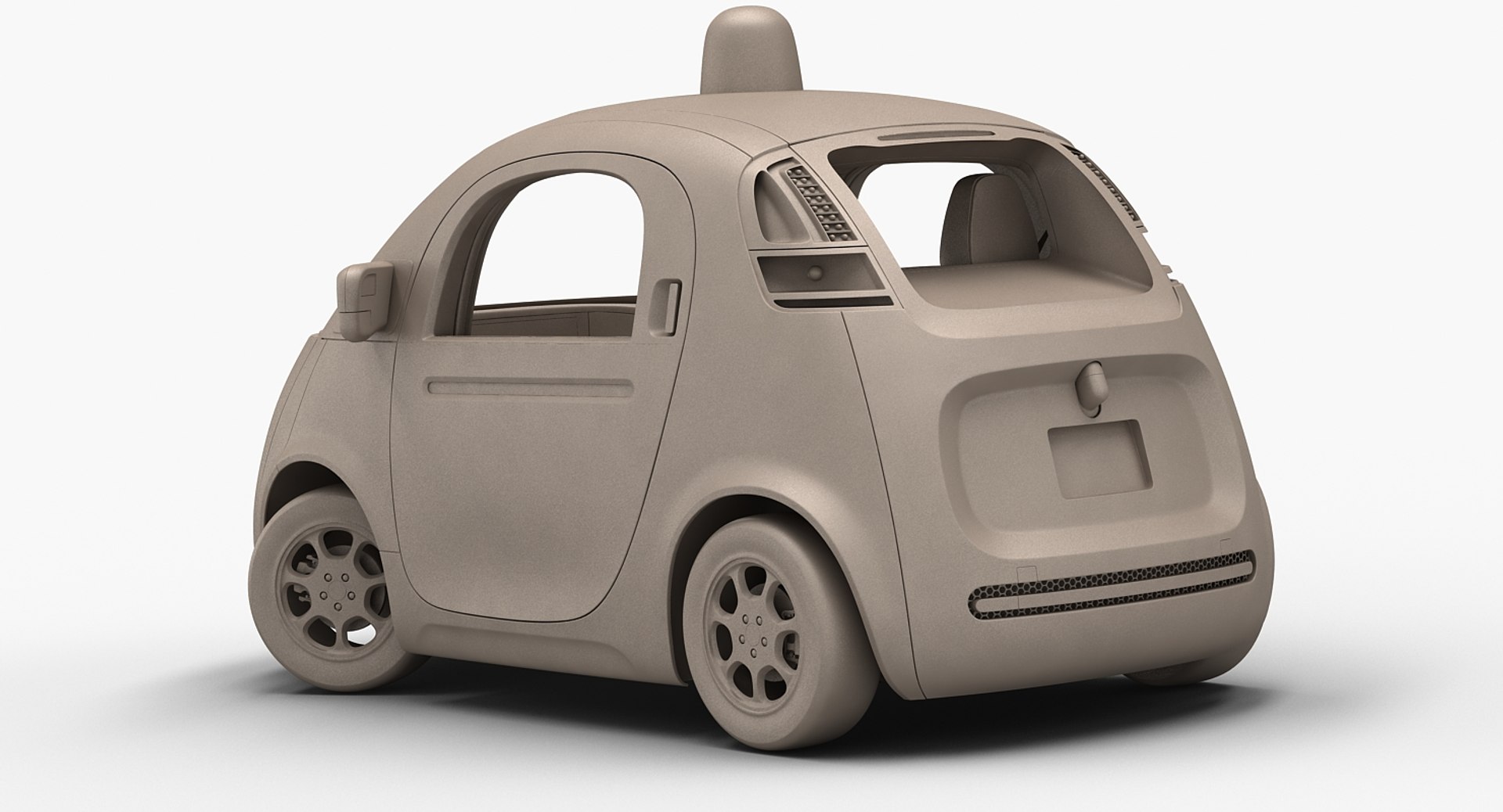 3d 2016 google self-driving car interior