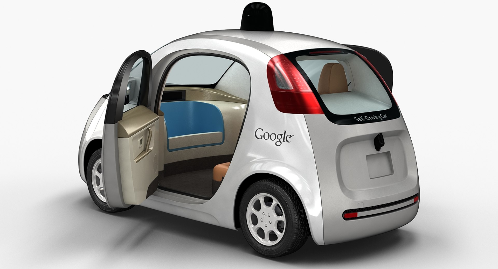 3d 2016 google self-driving car interior