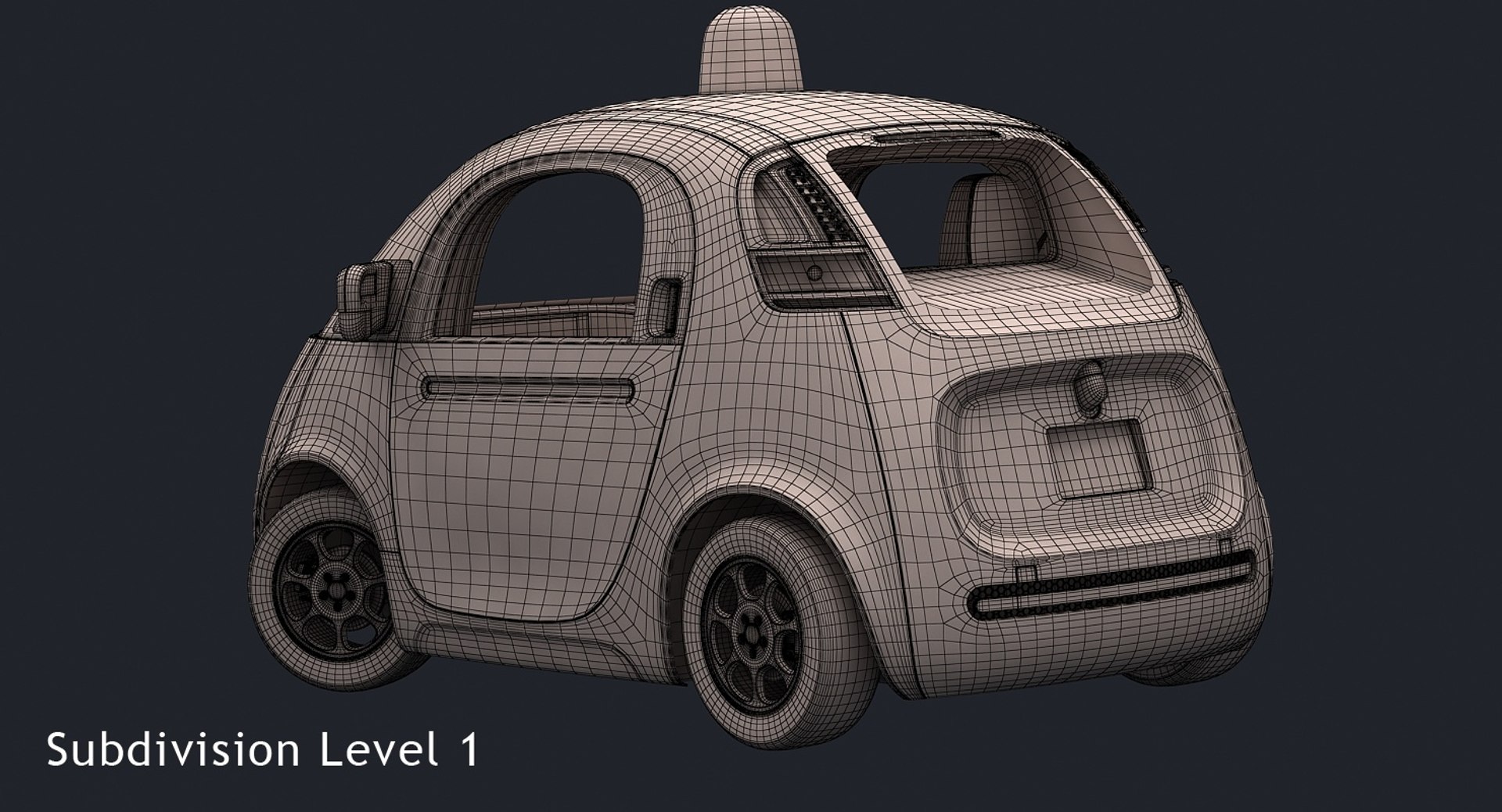 3d 2016 google self-driving car interior