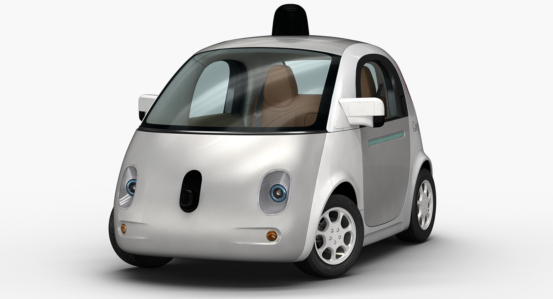 3d 2016 google self-driving car interior