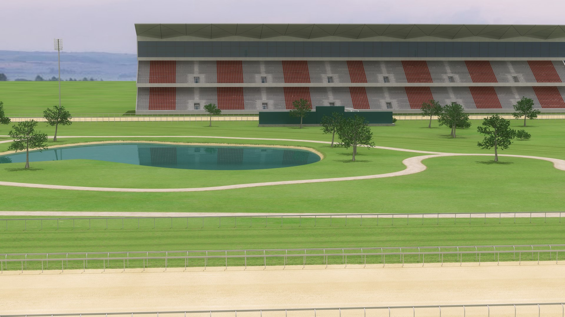 Horse Track And Riding Arena With Horses 3D Model - TurboSquid 2268199