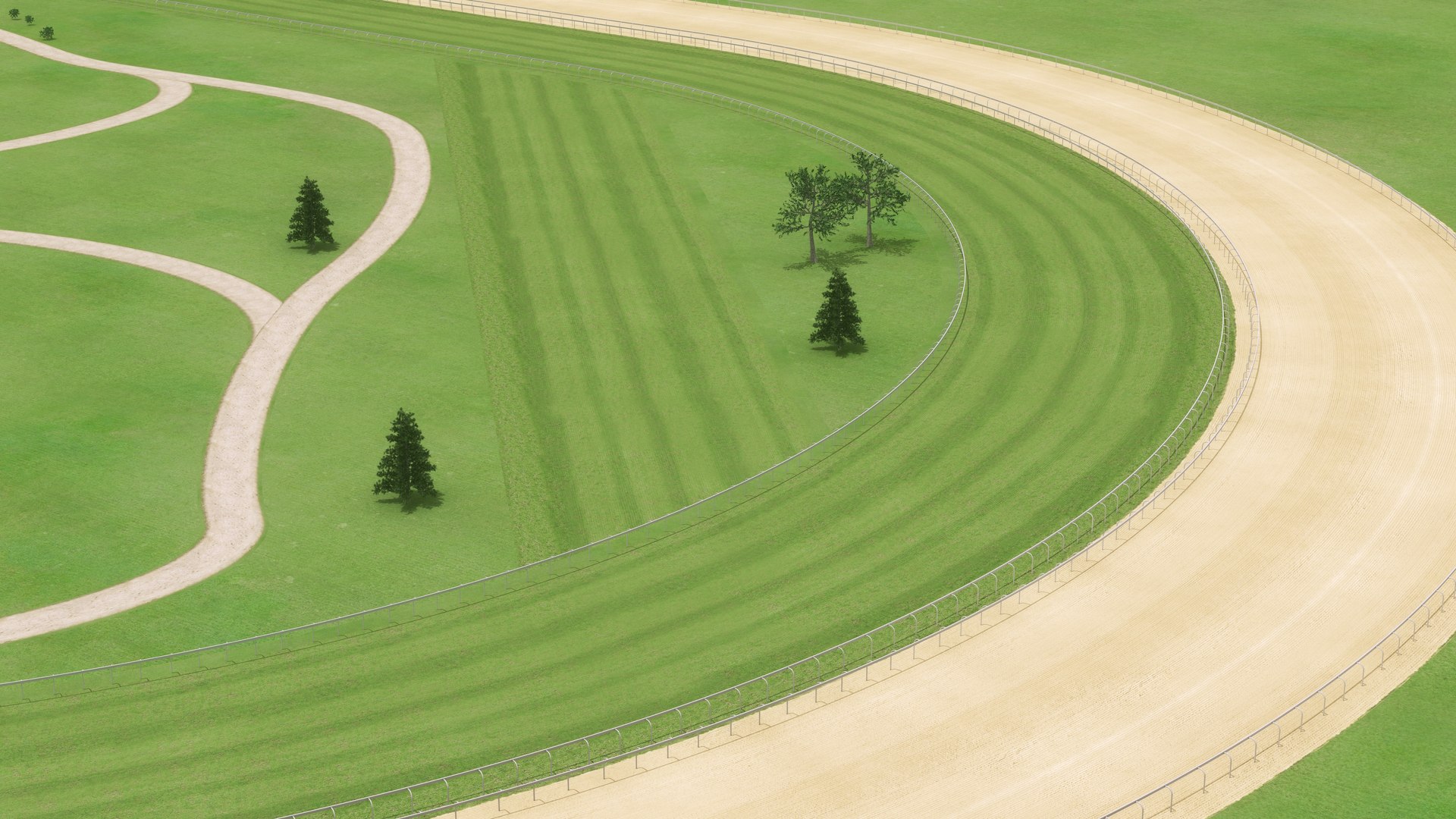Horse Track And Riding Arena With Horses 3D Model - TurboSquid 2268199