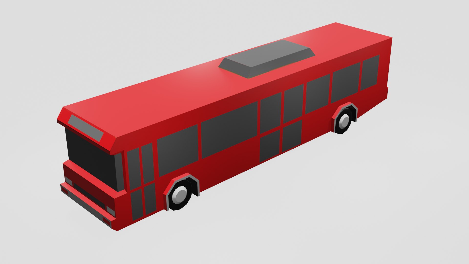 modelo 3d Low Poly Game Ready City Bus cartoon Red - TurboSquid 2045790