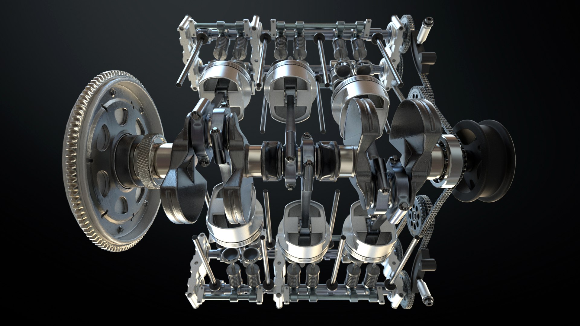 V6 Engine Working Animated Model - TurboSquid 2258423