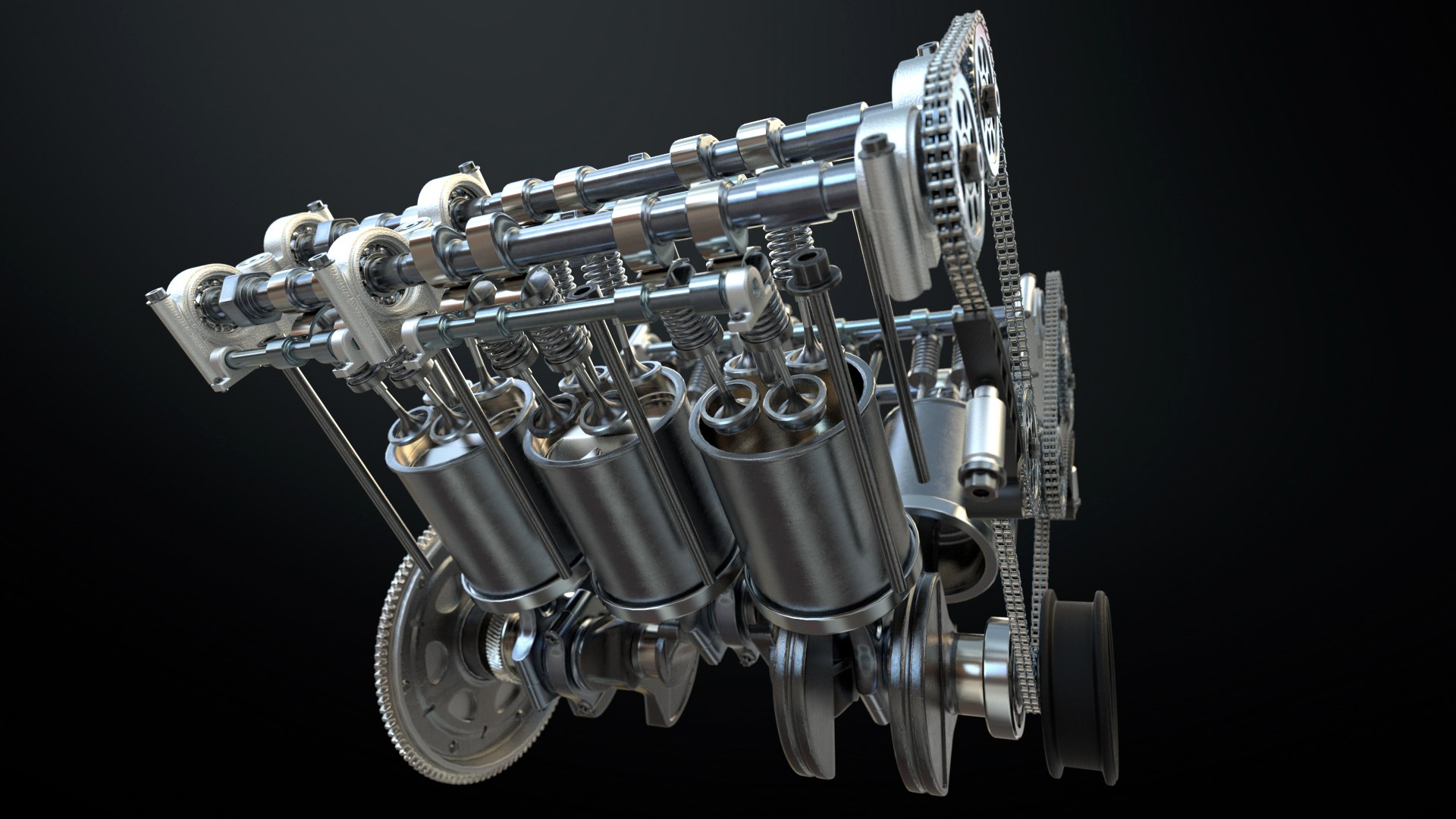 V6 Engine Working Animated 3D Model - TurboSquid 2258424