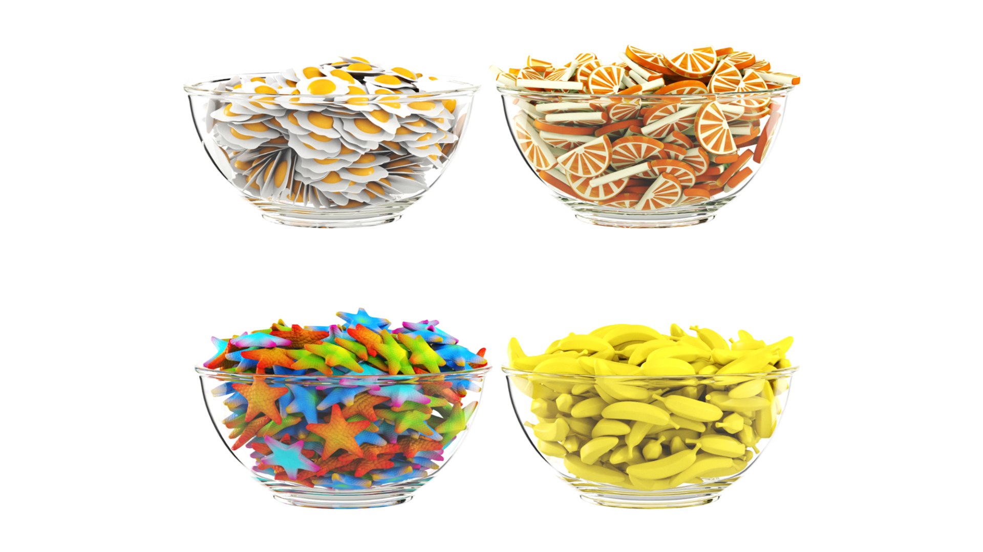 3D Sweets In A Bowl Model - TurboSquid 1973842