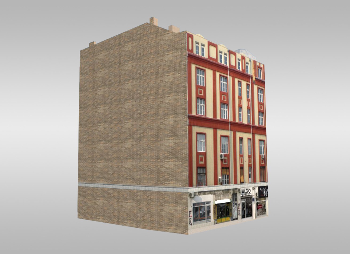 3d Model Old Corner Building