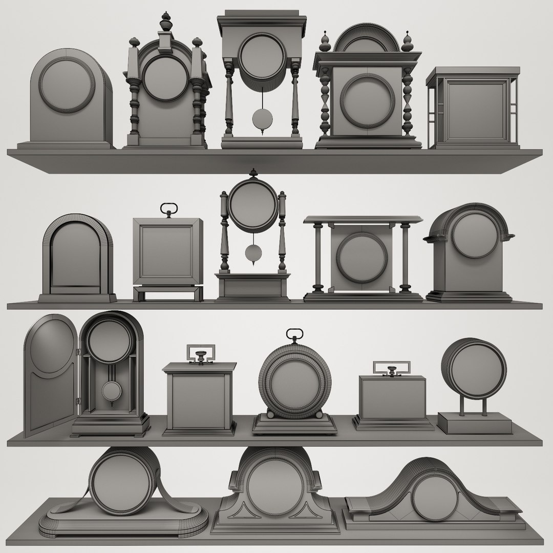 Desk clock model - TurboSquid 1401958