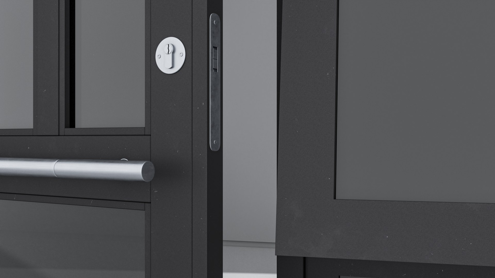 3D Aluminium door 212 - TurboSquid 2041813