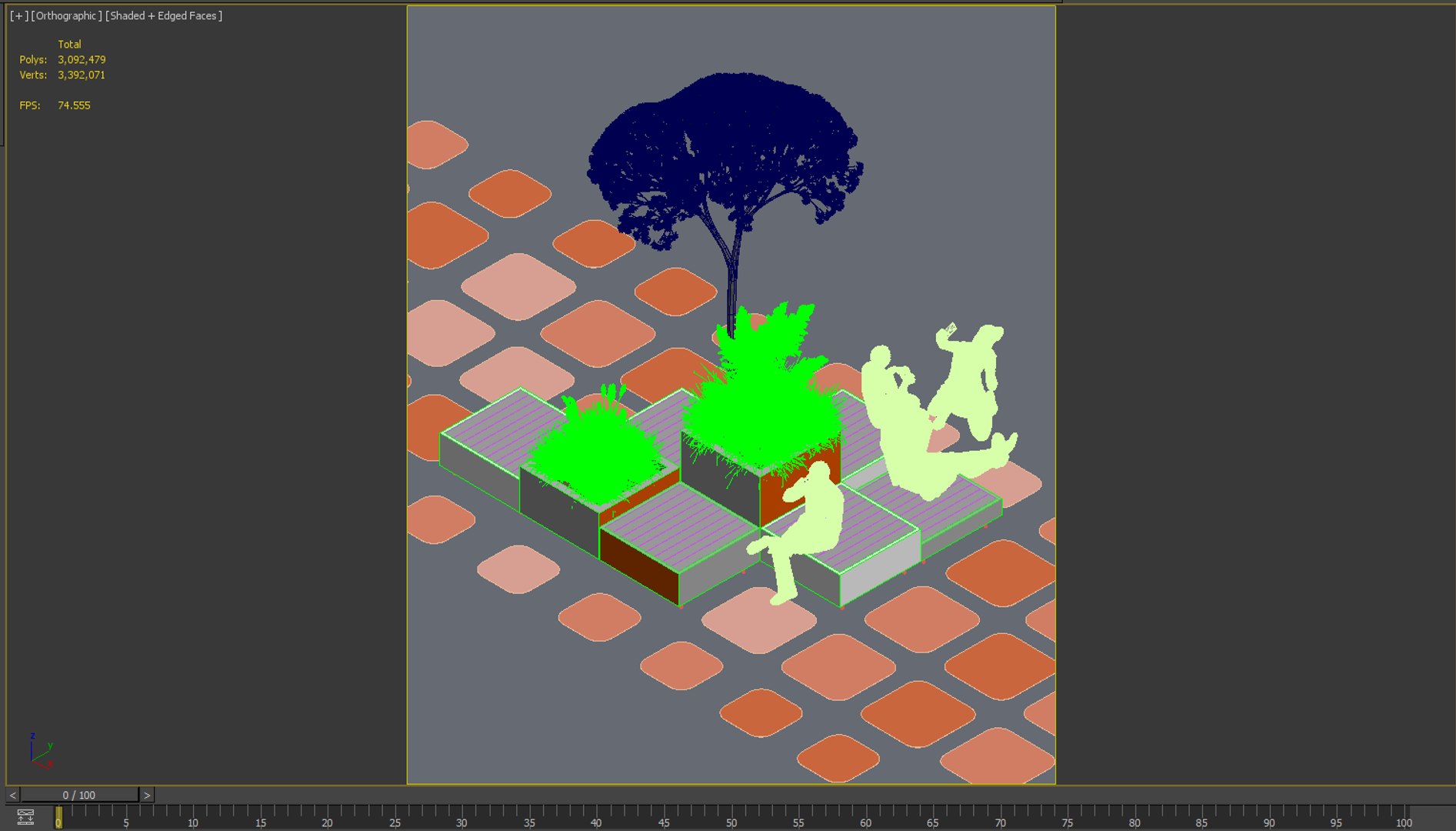 Flower ware modern outdoor landscape bench plant trough model ...