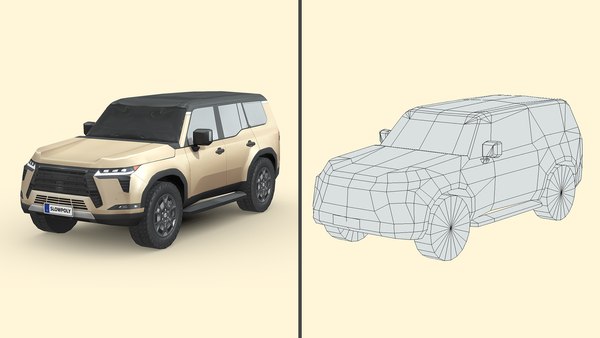 modelo 3d Paquete de autos Low-Poly 001 - SUV - TurboSquid 2156244