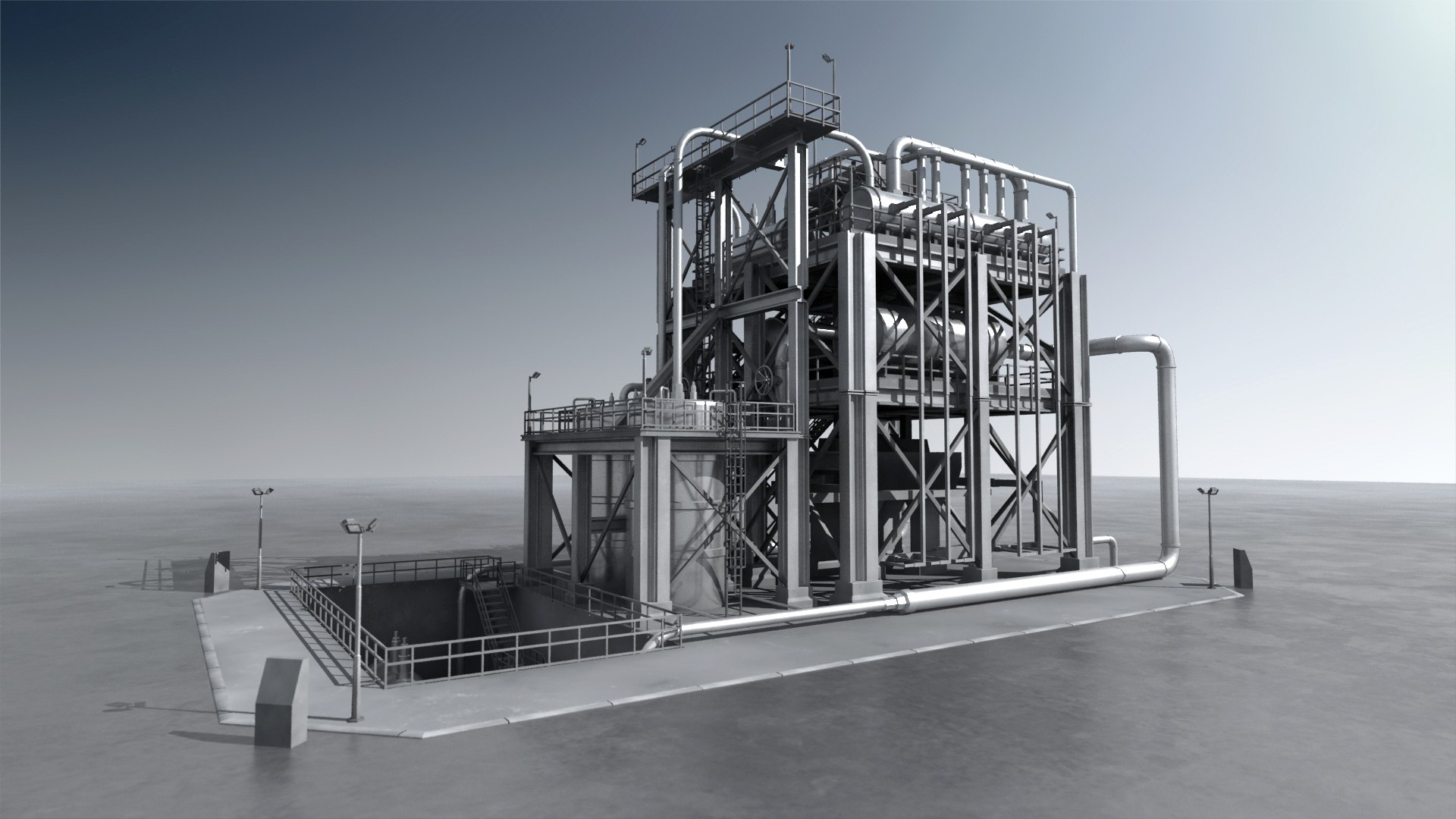 3D Metal Refinery Part 05 Model - TurboSquid 2049589