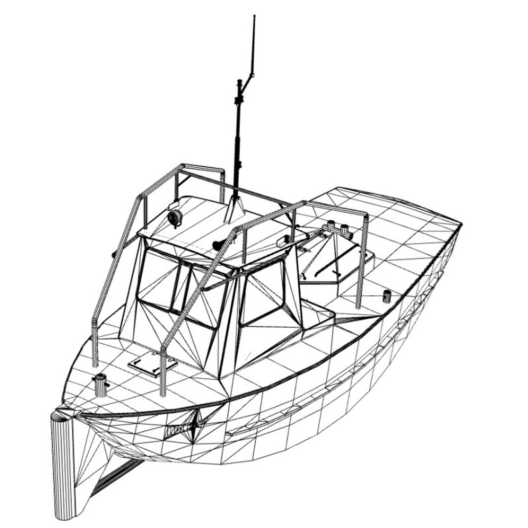 Push Tug Boat Harbour 3d Model