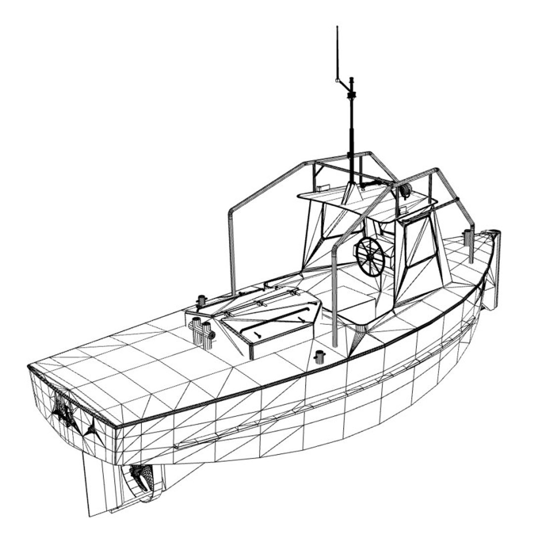 Push Tug Boat Harbour 3d Model