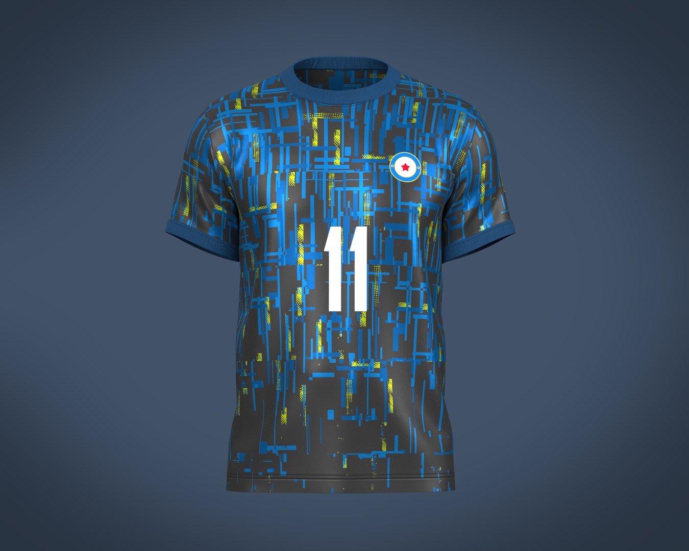 Soccer Football Blue And Black Jersey Player-11 3D Model - TurboSquid ...