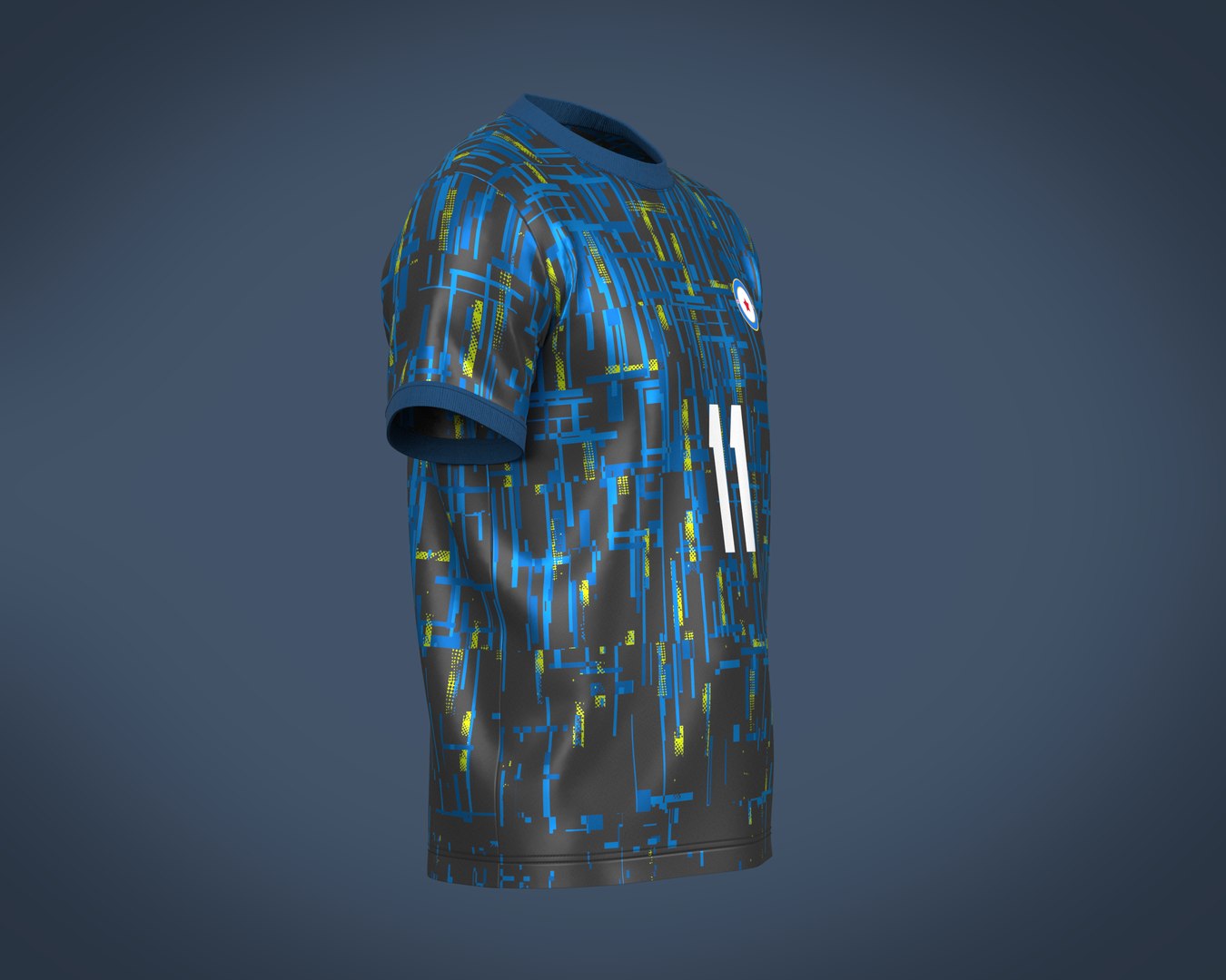 Soccer Football Blue And Black Jersey Player-11 3D Model - TurboSquid ...