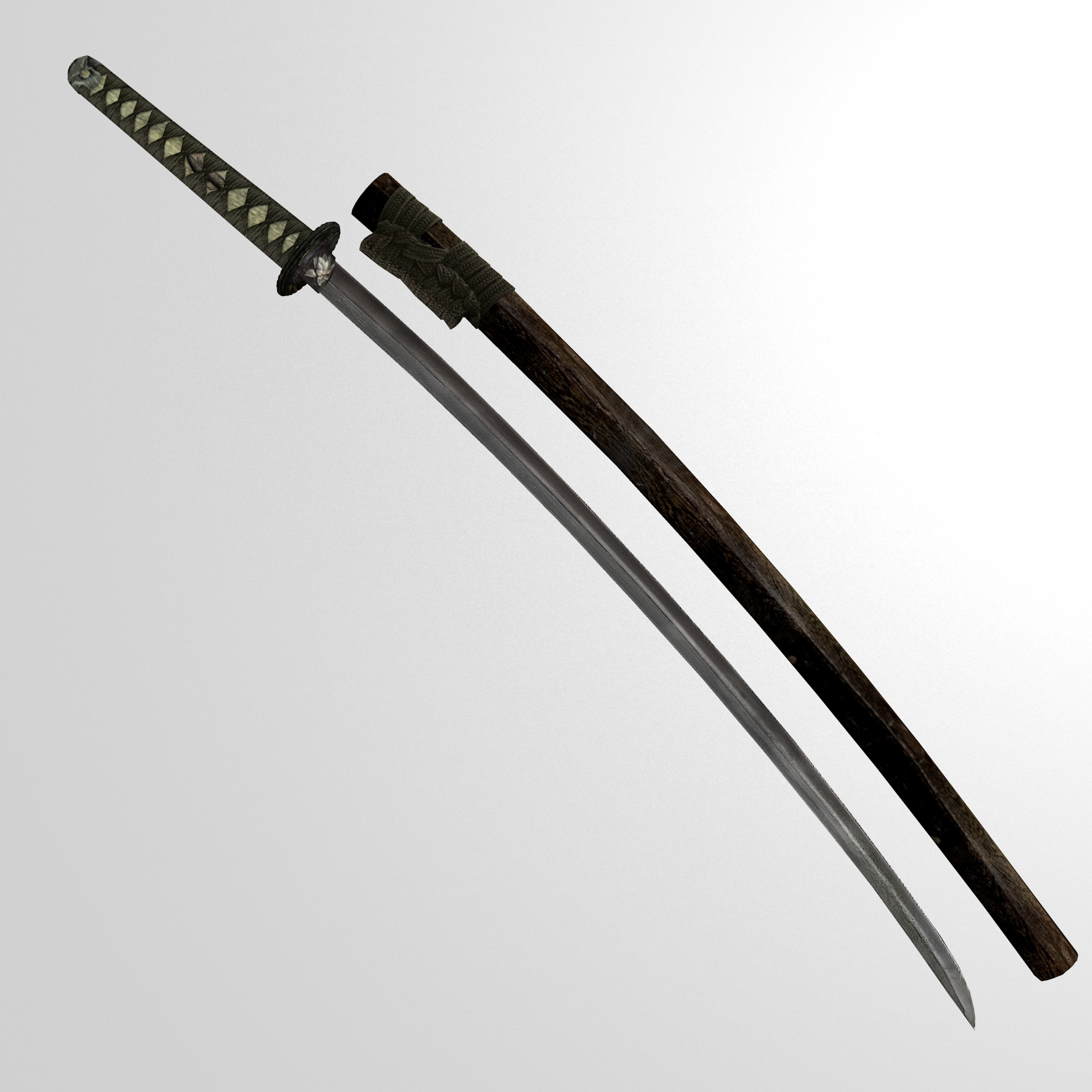 3d model historical katana