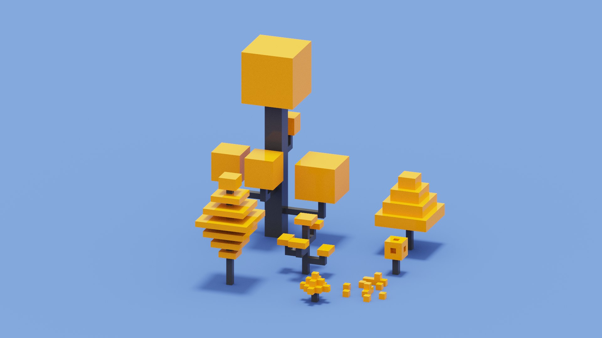 Isometric 3d Autumn Tree Set 3D Model - TurboSquid 1977137