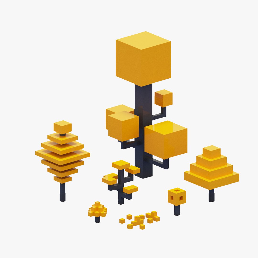 Isometric 3d Autumn Tree Set 3D Model - TurboSquid 1977137