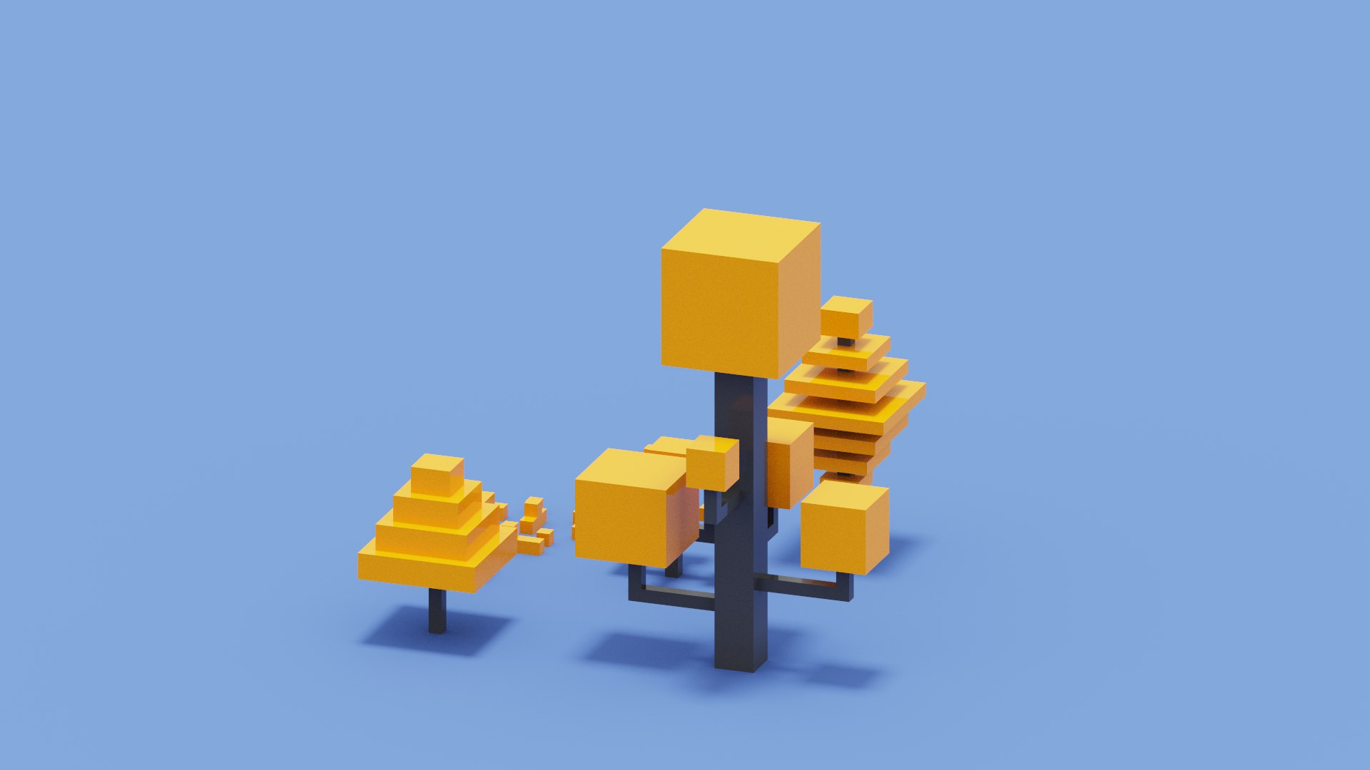 Isometric 3d Autumn Tree Set 3D Model - TurboSquid 1977137