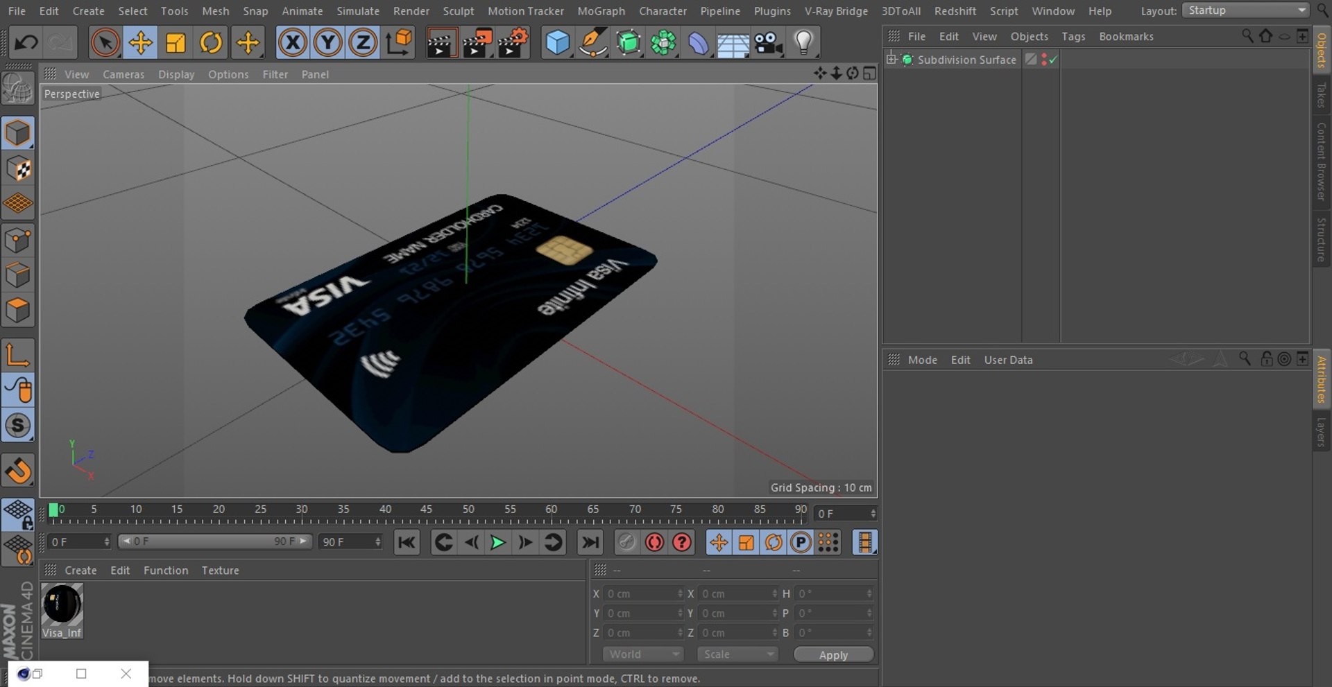 Visa Infinite Credit Card Model - TurboSquid 2046423