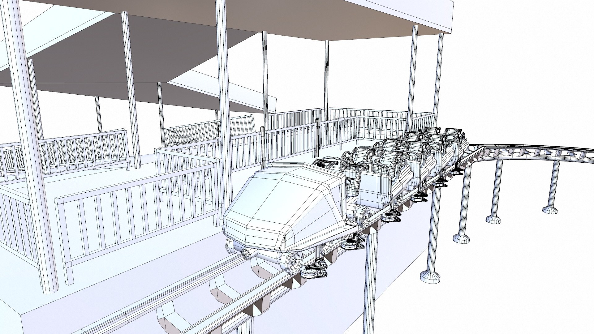 Roller Coaster Track And Train 3D Model - TurboSquid 2358487