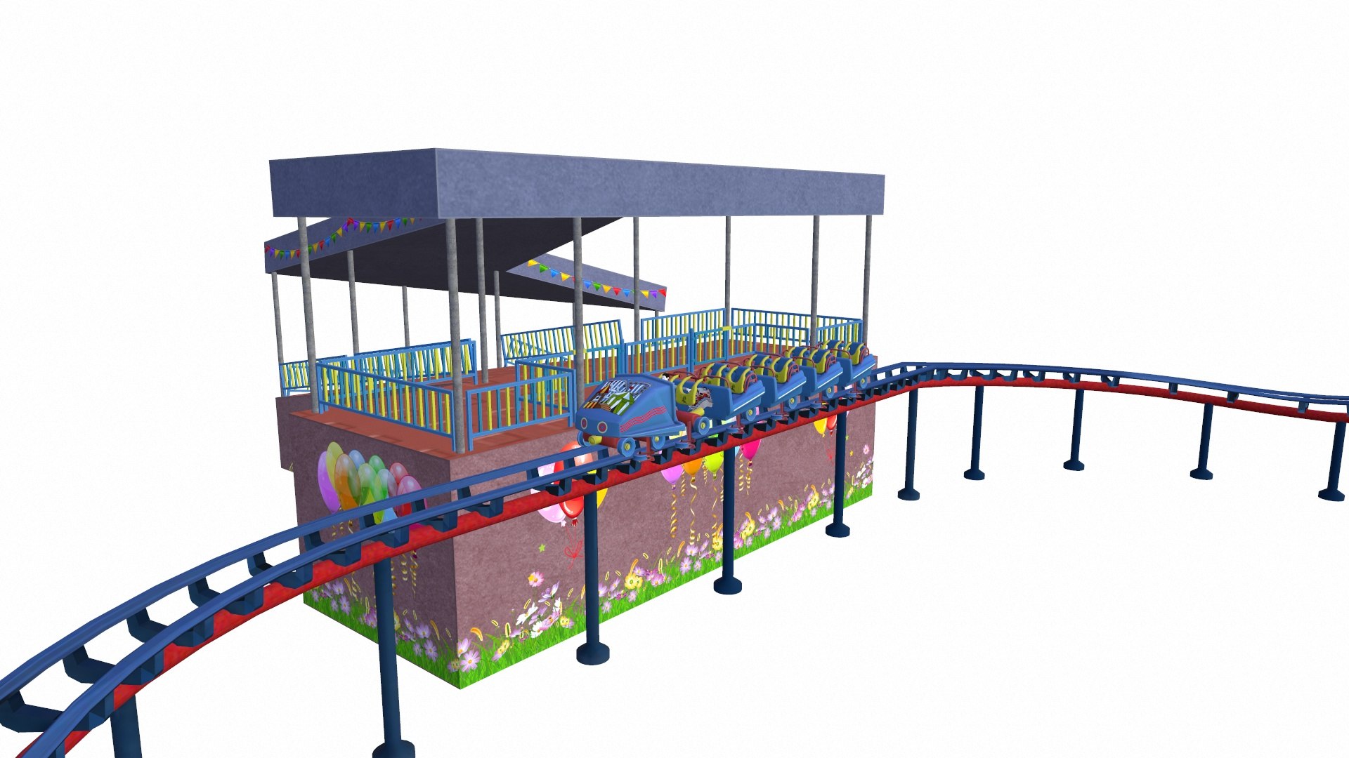 Roller Coaster Track And Train 3D Model - TurboSquid 2358487