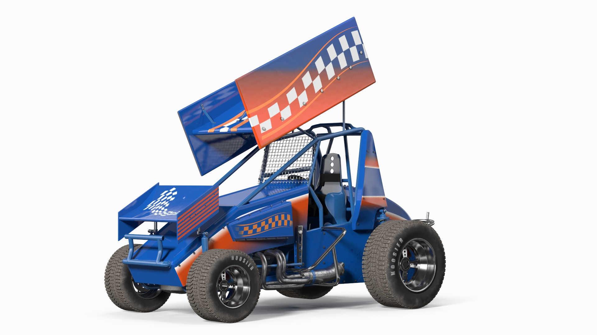 3D Winged American Sprint Car Model - TurboSquid 2209151