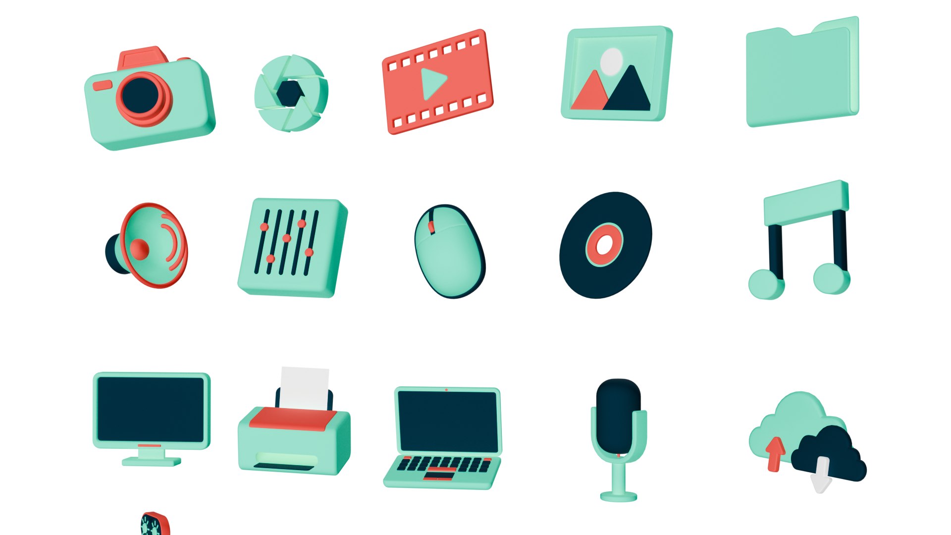 3D Multimedia Icon Pack 3D - TurboSquid 2216432